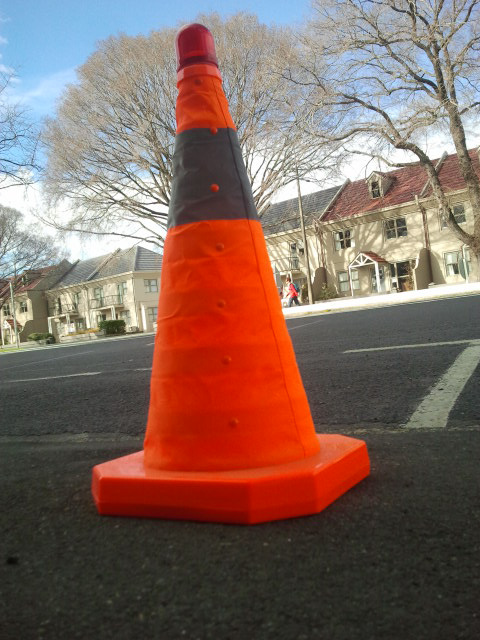 Collapsible Road Cone (450mm) with light | Cones, Bollards, & Barriers ...