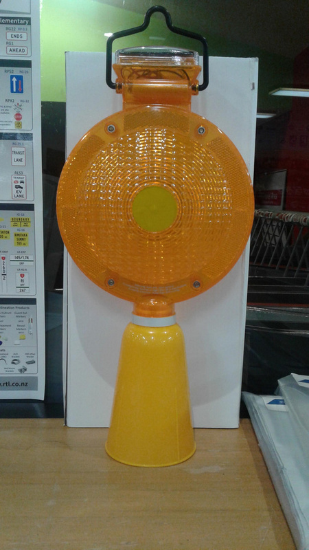 Cone Mounted LED Solar Light - Amber | LED Beacon, Grill, & Vehicle ...